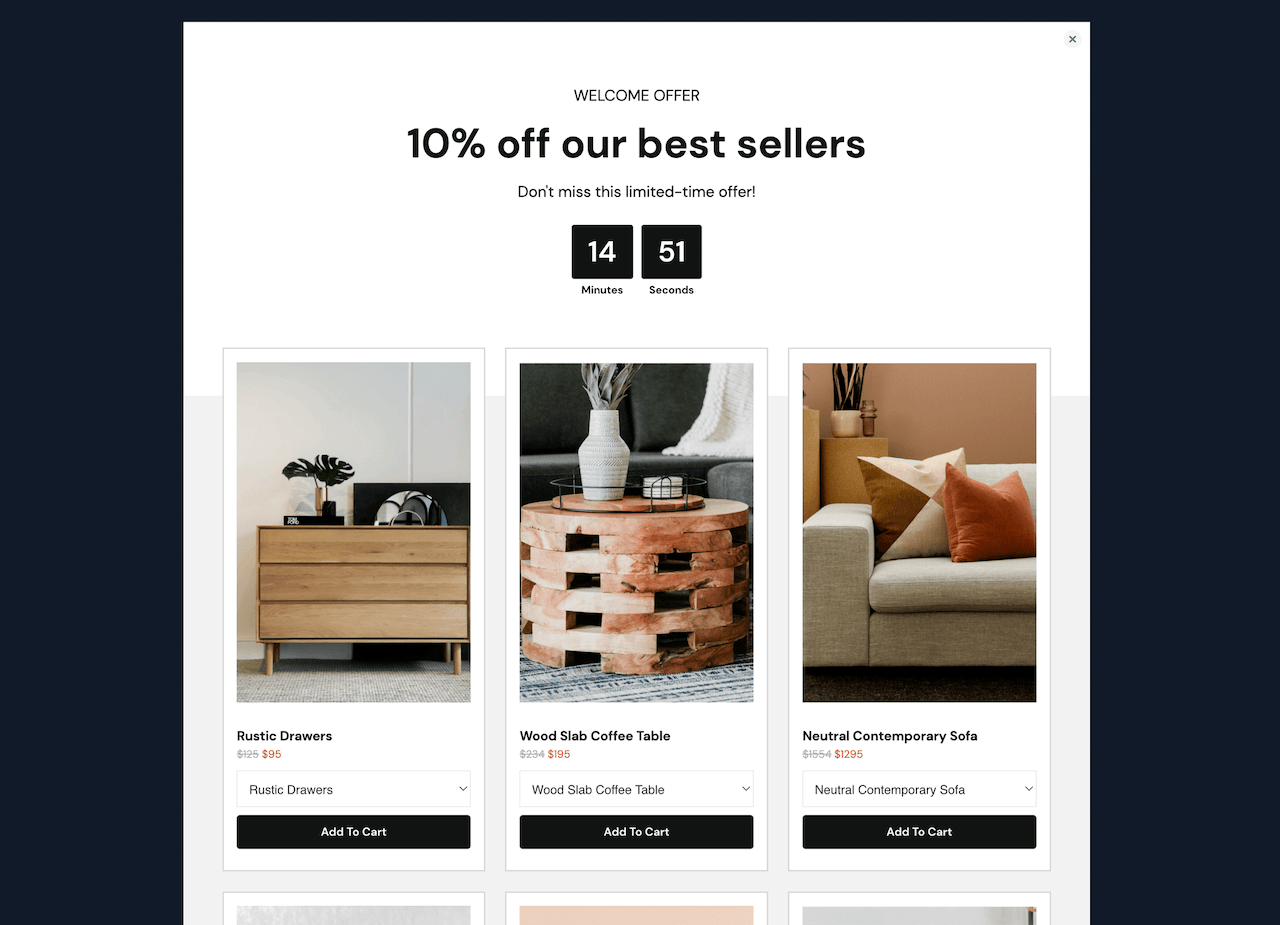 Products Sale Popup Template | ConvertFlow