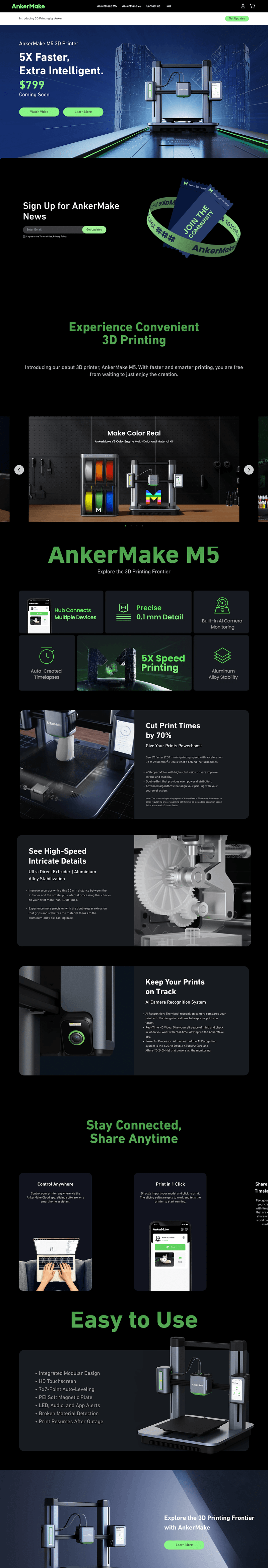 AnkerMake Kickstarter Landing Page Example | ConvertFlow