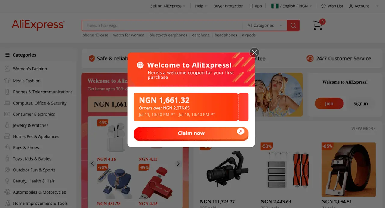 AliExpress Offer-of-the-Day Popup Example | ConvertFlow
