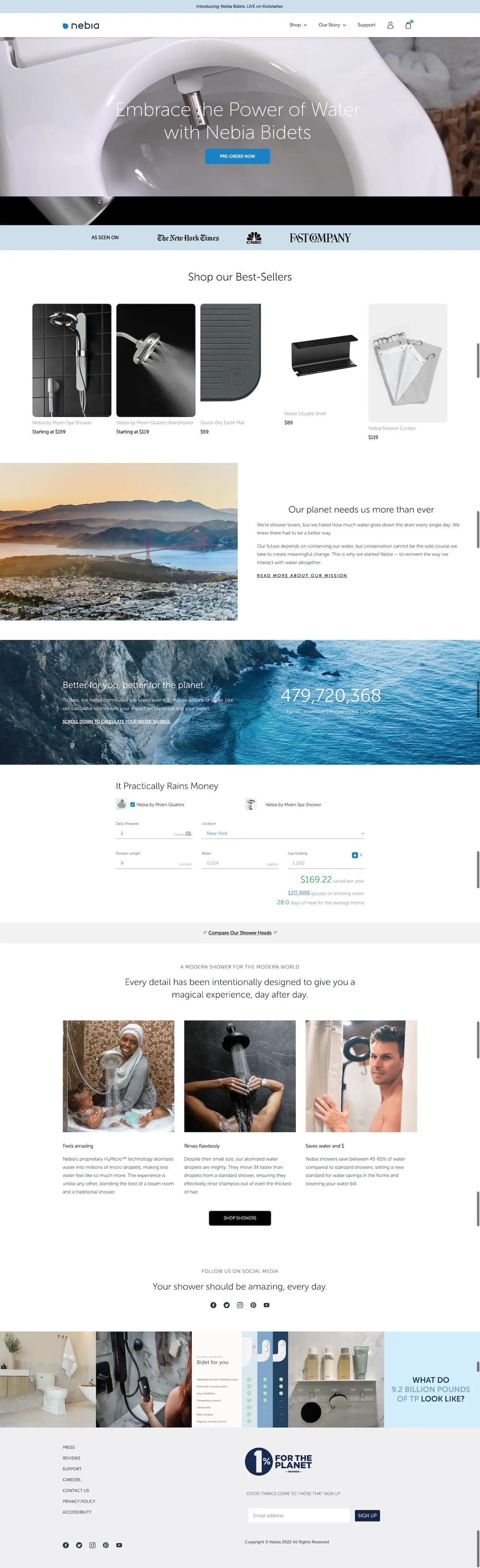 Nebia Pre-Order Landing Page Example | ConvertFlow