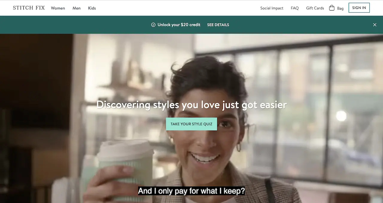 Stitch Fix Landing Page Example | ConvertFlow