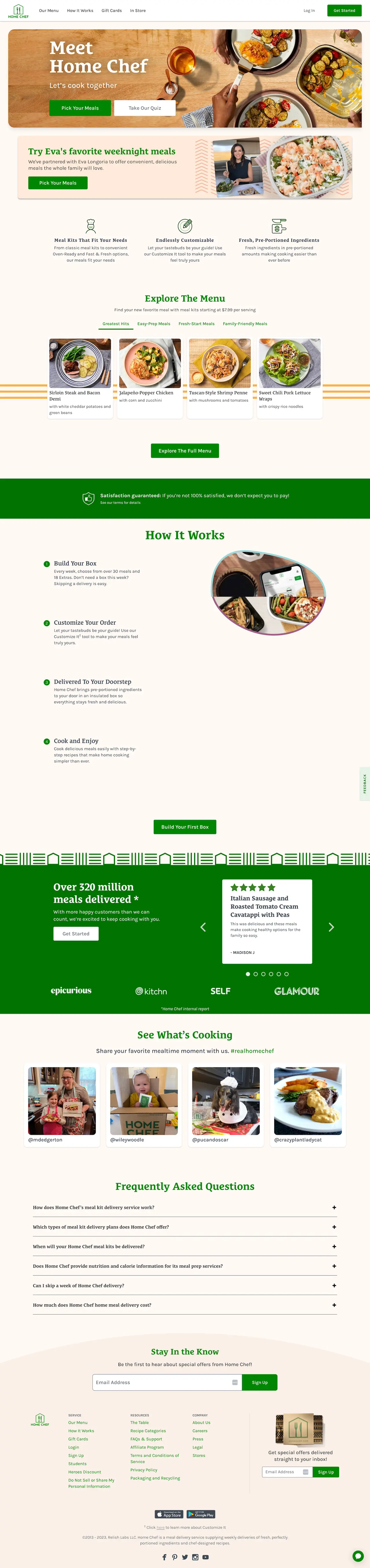 Home Chef Landing Page Example | ConvertFlow