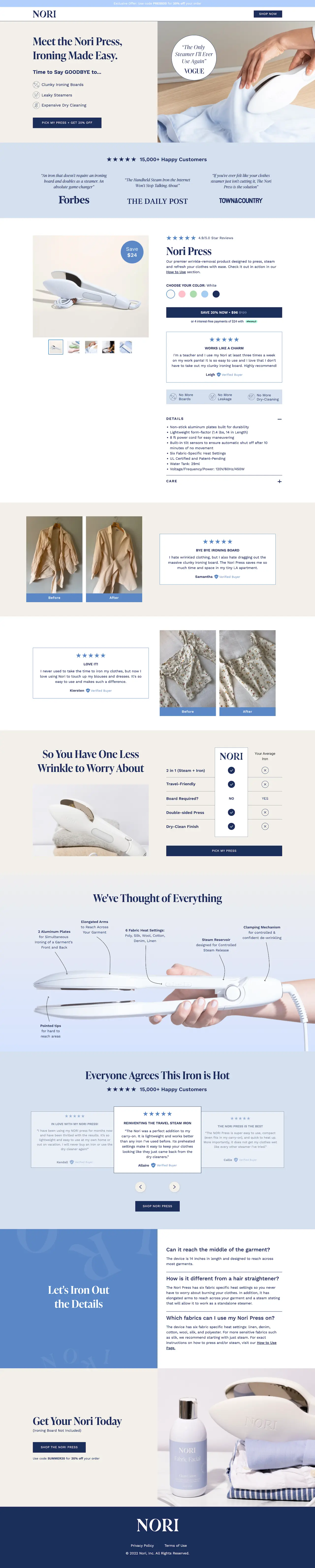 Nori Product Landing Page Example | ConvertFlow