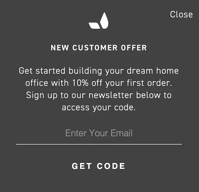 Grovemade Slide-in Email Popup | ConvertFlow