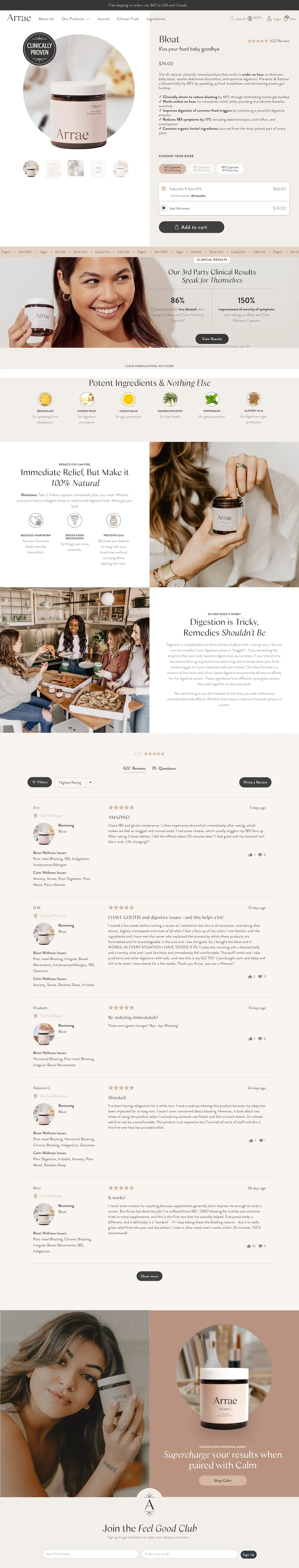 Arrae Product Page Example | ConvertFlow