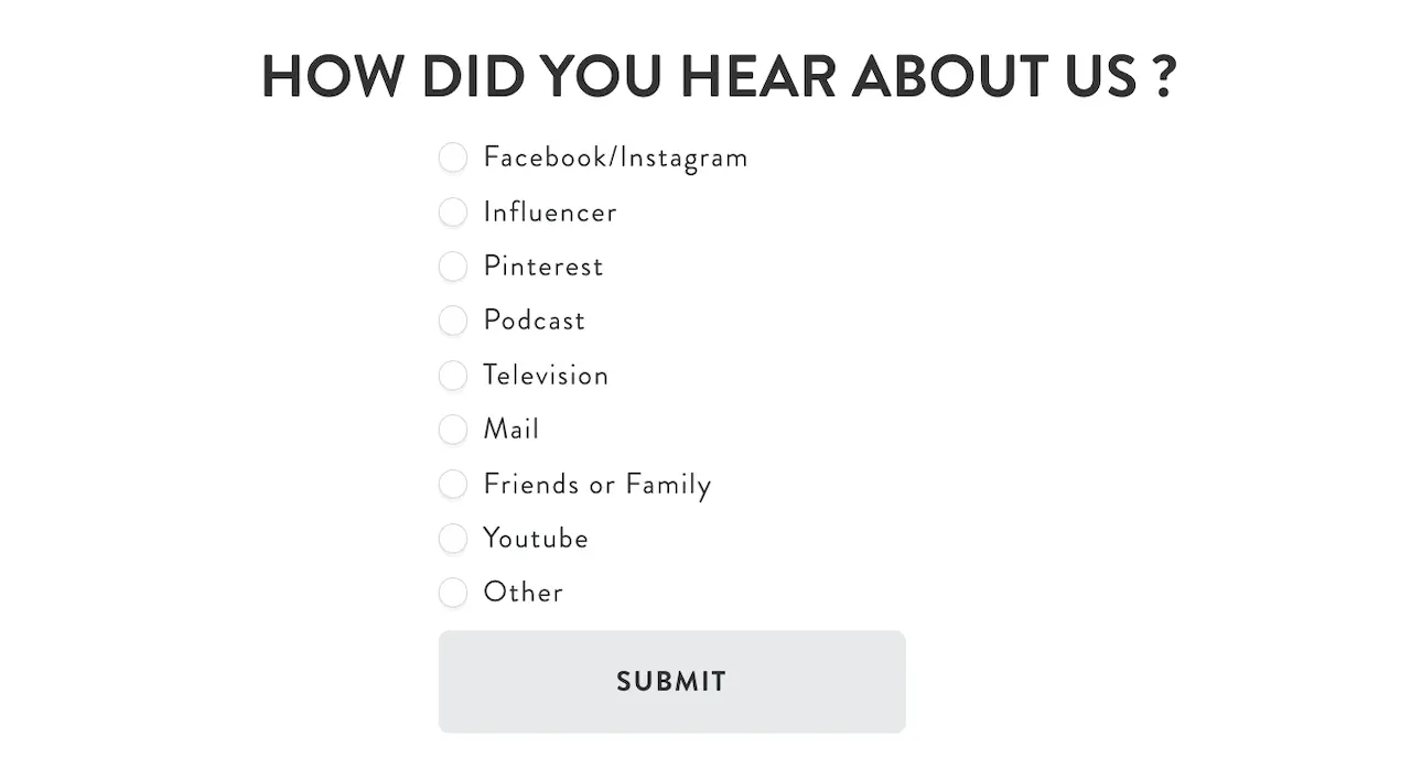 Native Post Purchase Survey Example | ConvertFlow