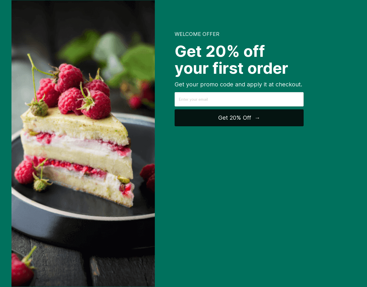 Food & Drink Welcome Offer Landing Page Template | ConvertFlow