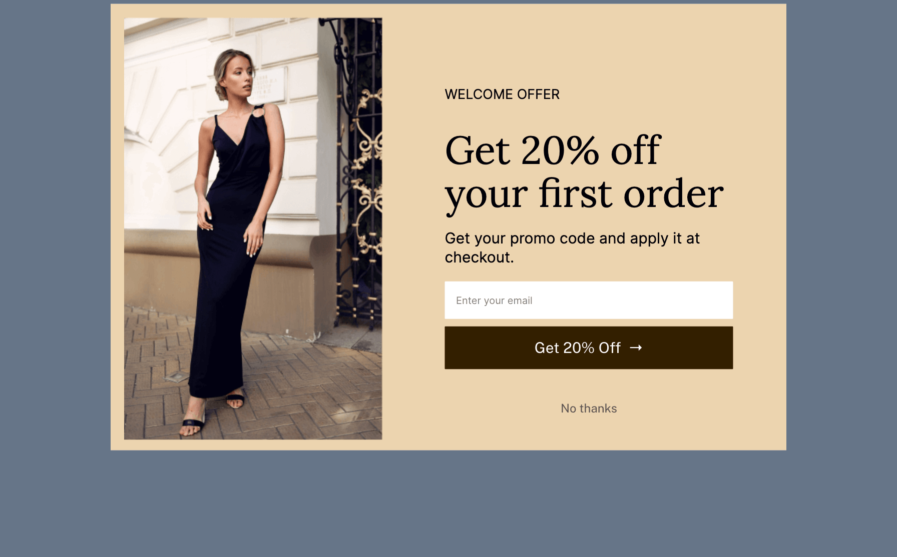 Women's Apparel Welcome Offer Form Template | ConvertFlow