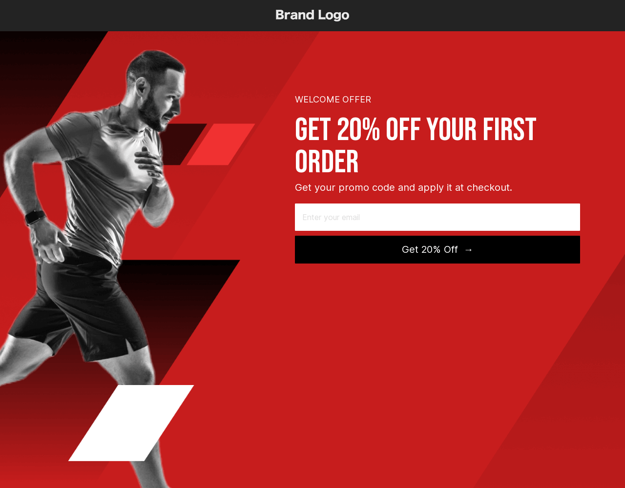 Sporting Goods Welcome Offer Landing Page Template | ConvertFlow