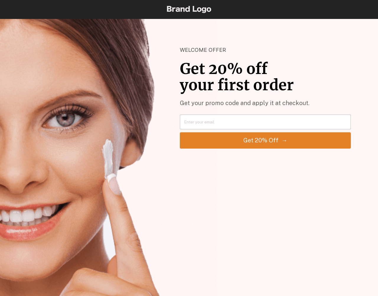 Skincare Welcome Offer Landing Page Template | ConvertFlow