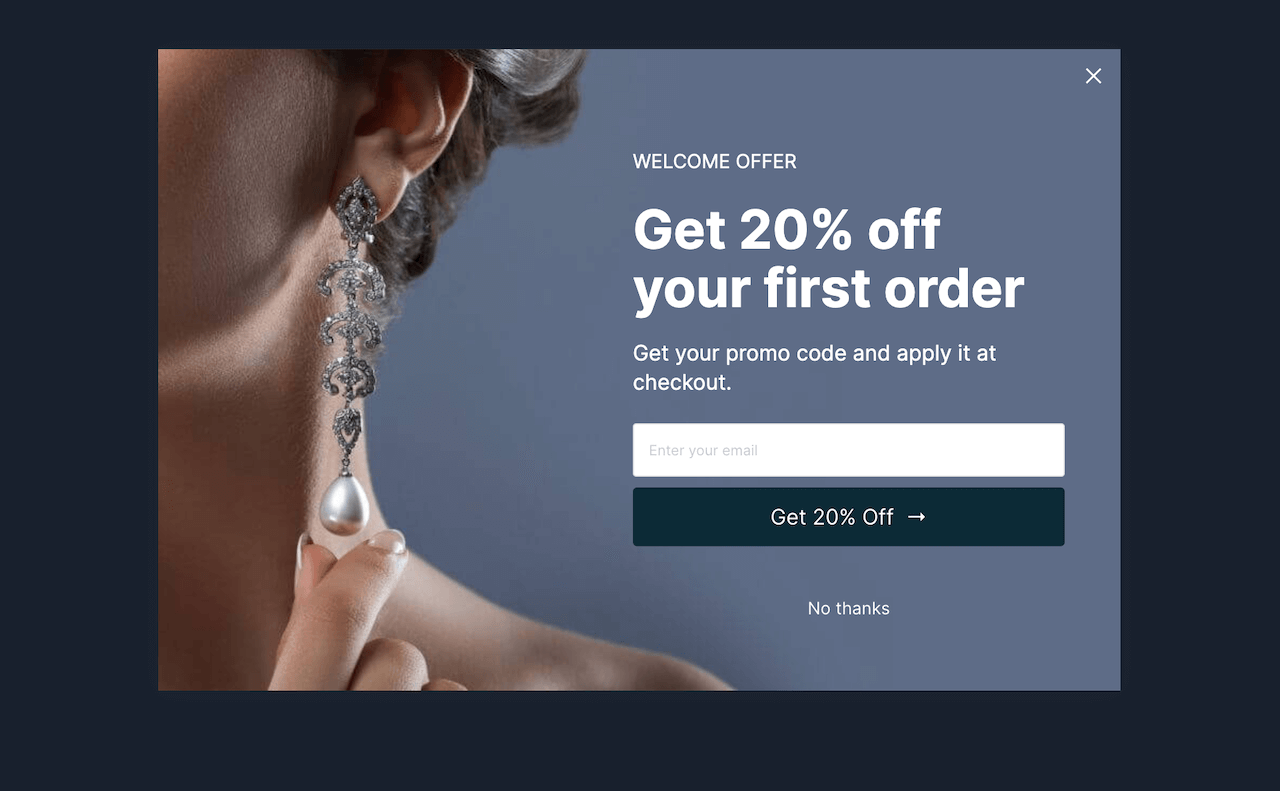 Jewelry Welcome Offer Popup Template | ConvertFlow