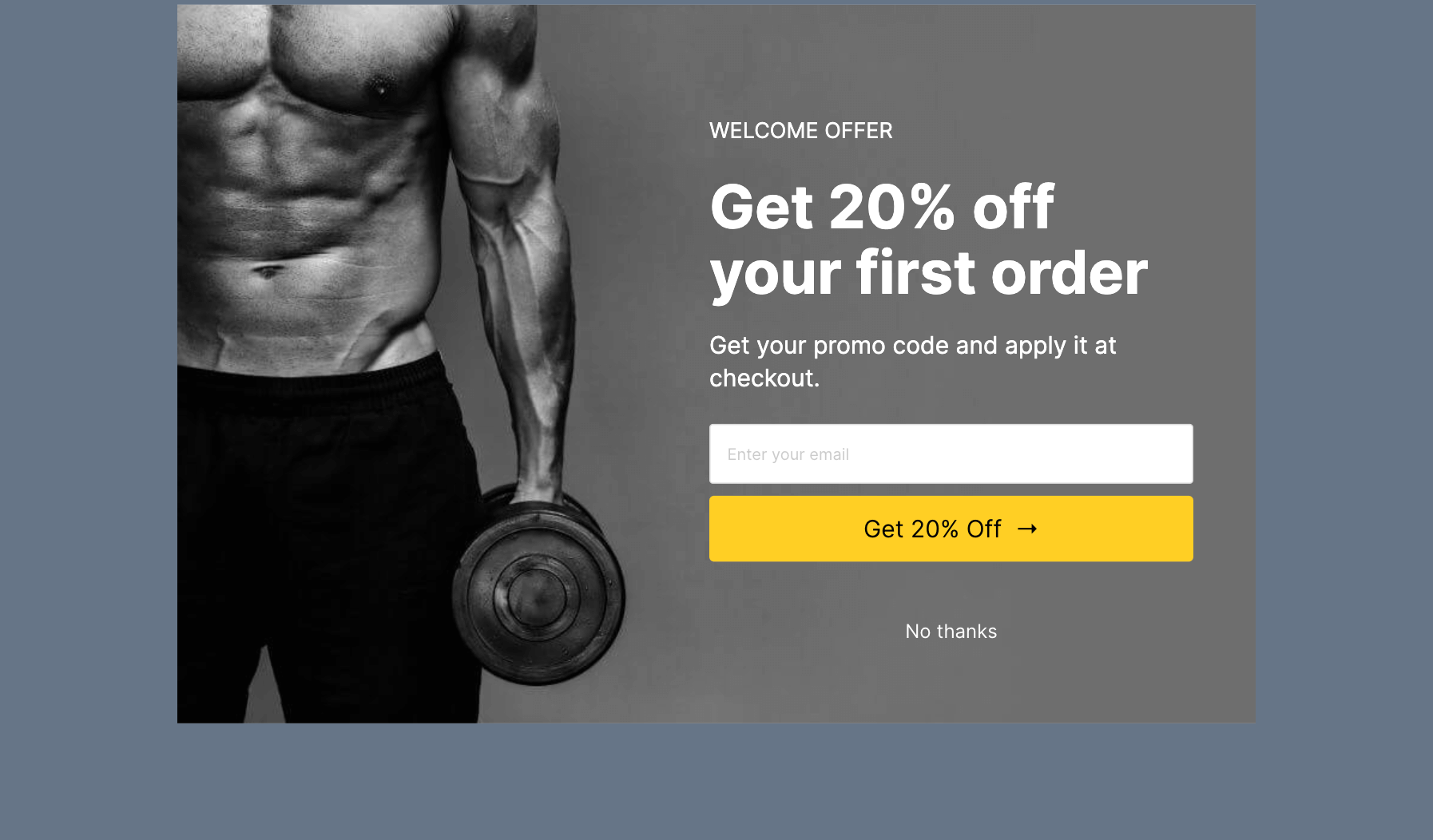 Fitness Welcome Offer Form Template | ConvertFlow