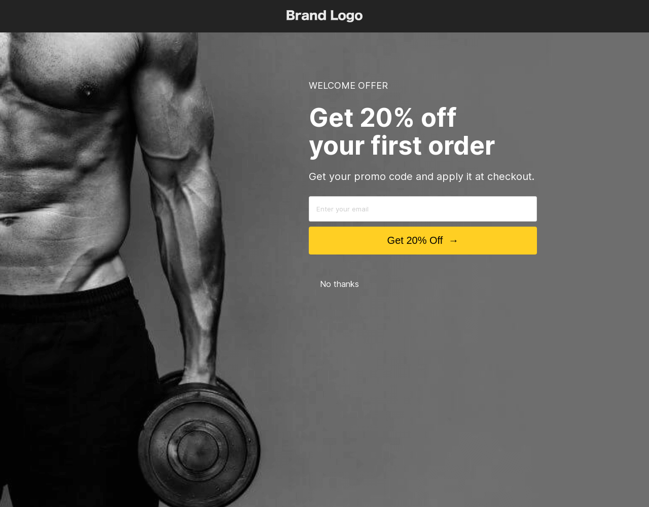 Fitness Welcome Offer Landing Page Template | ConvertFlow