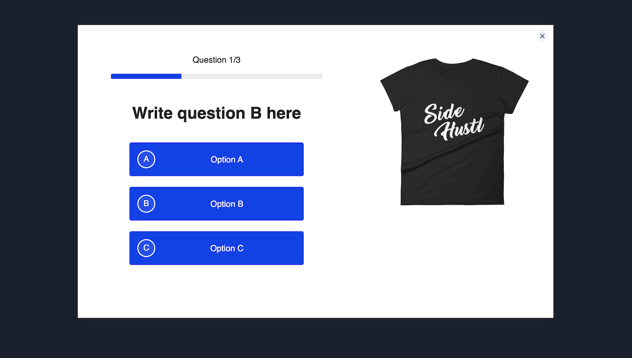 Simple Shop Quiz Popup Template | ConvertFlow