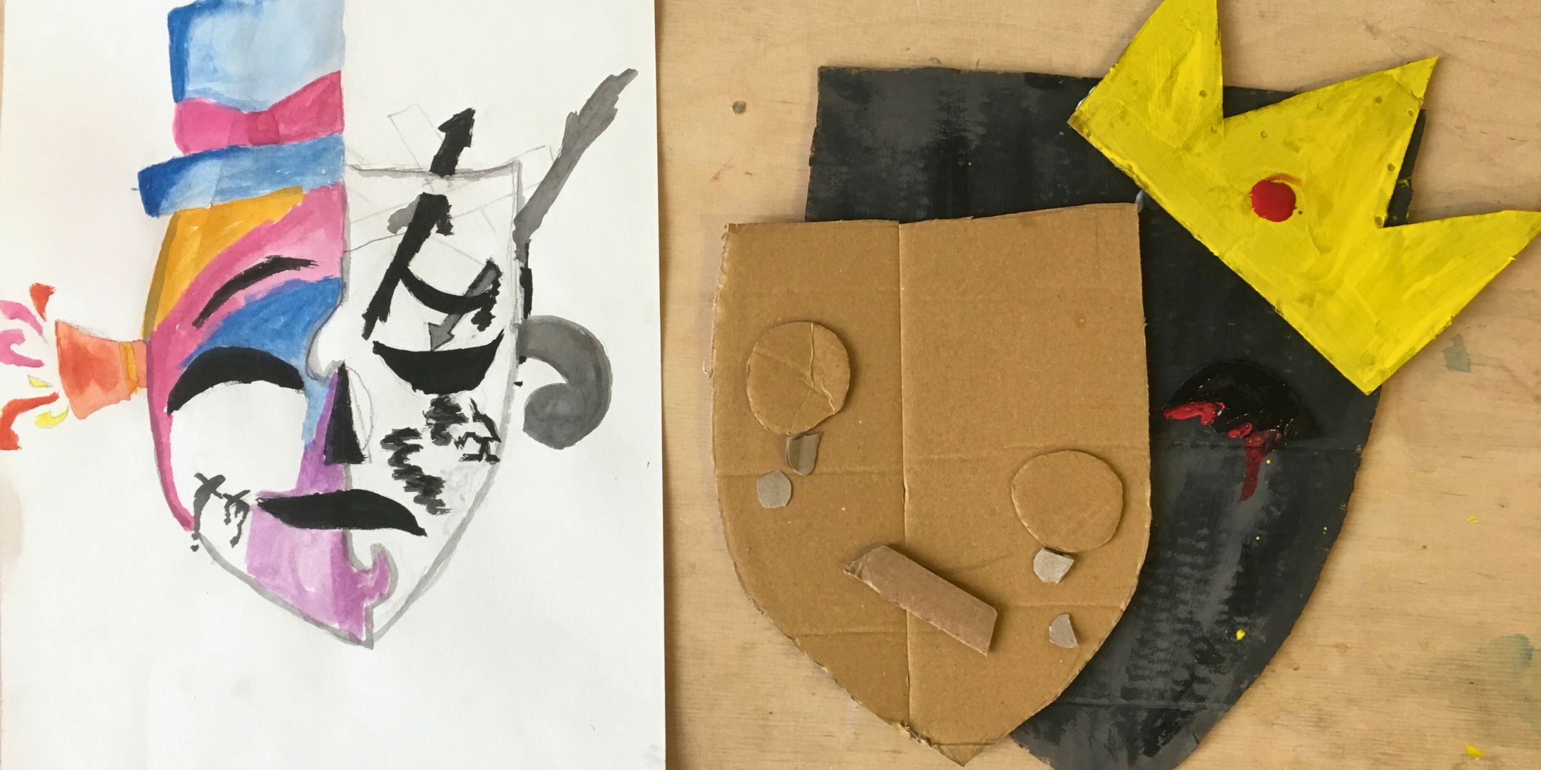 Picasso maskers bij de Talentklas - Art-S-Cool.nl