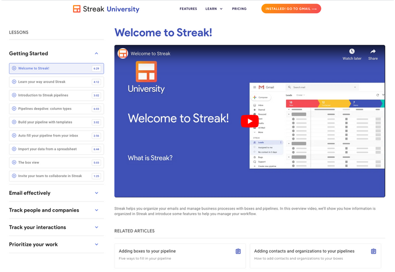 Introducing Streak University video courses - Streak