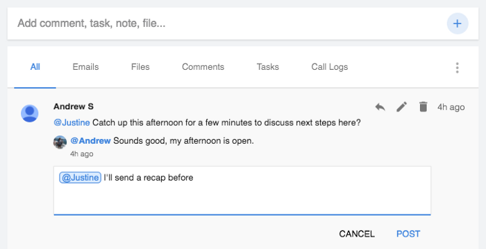 Introducing @Mentions, Conversations, and Editing for Comments - Streak