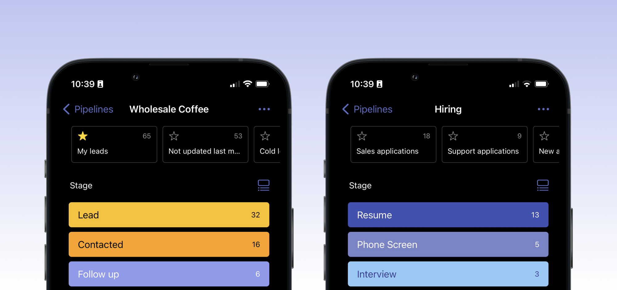 Saved views in Streak’s iOS app - Streak