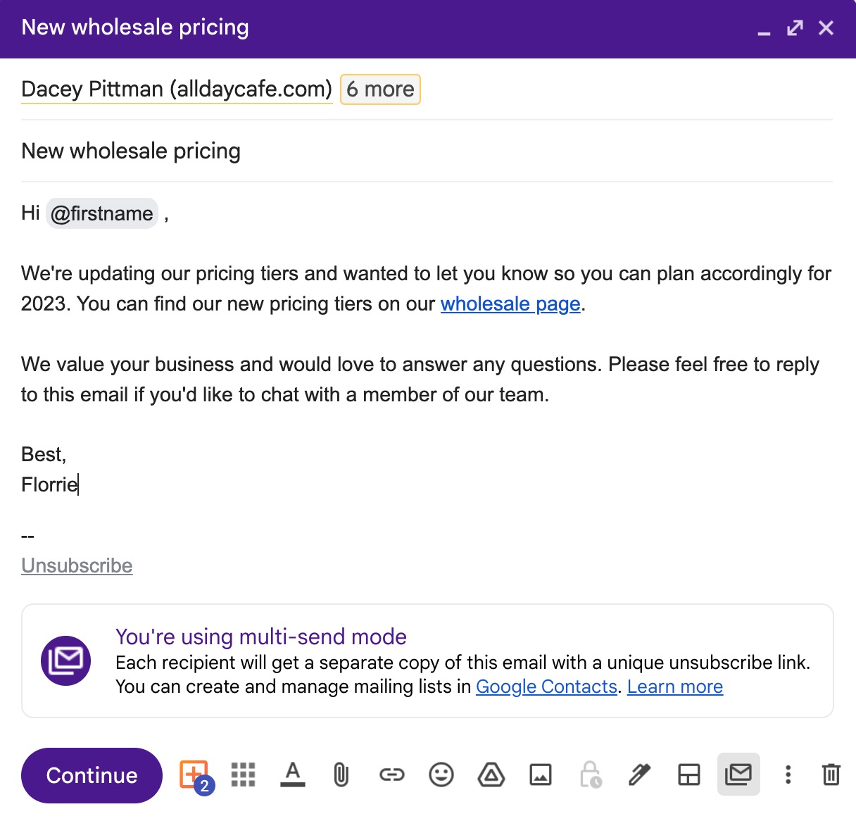 New Gmail Mail Merge previously Gmail Multi send Streak