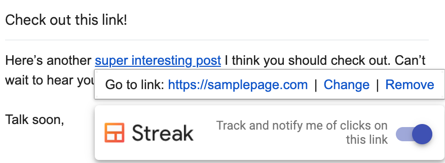 How to hyperlink in Gmail - Streak