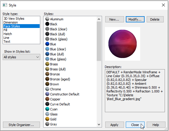 Creating a gradient Face Style