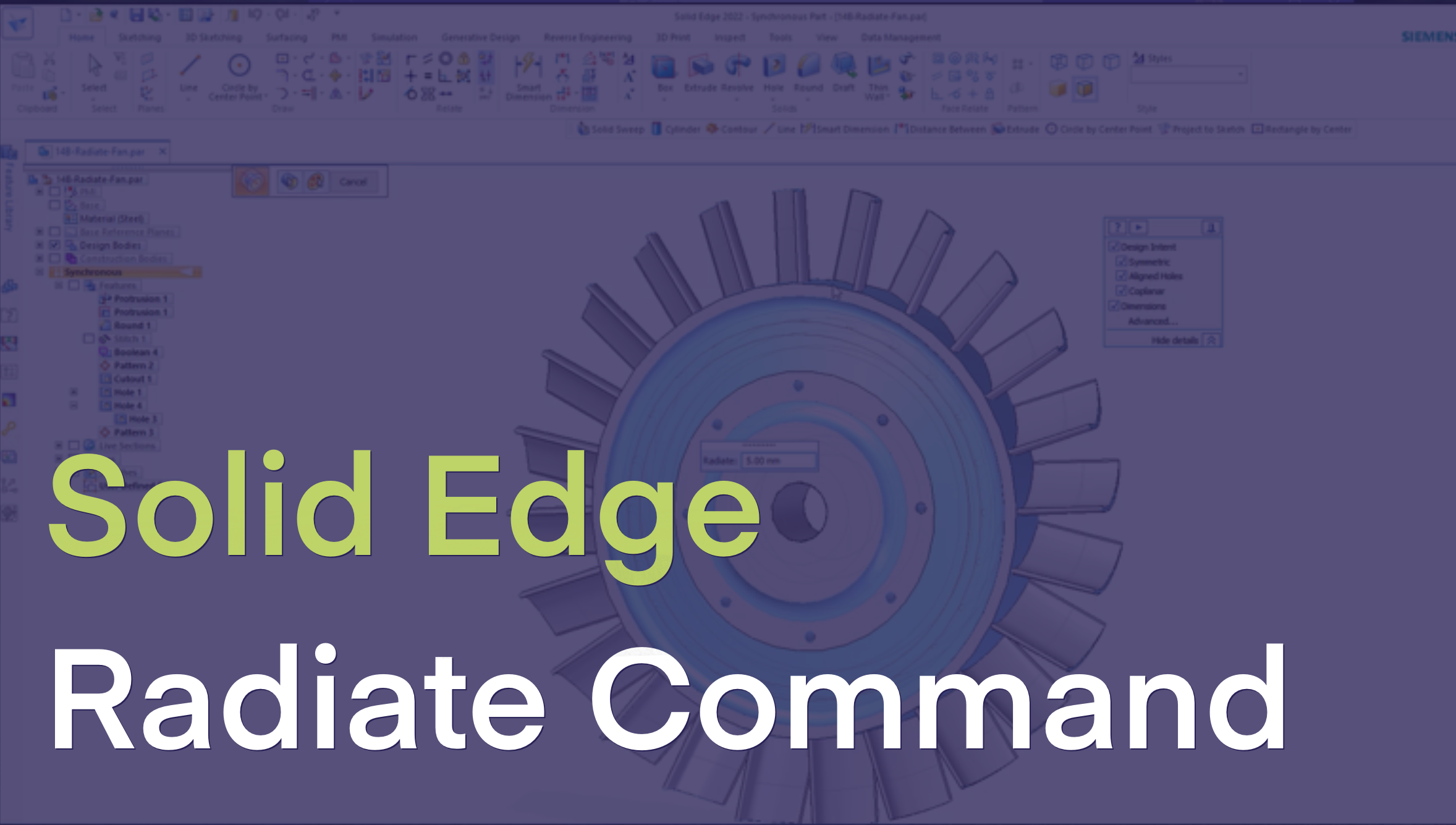 Solid Edge Radiate Command