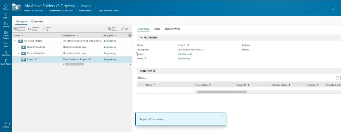 Active Workspace & Active Folders in Teamcenter