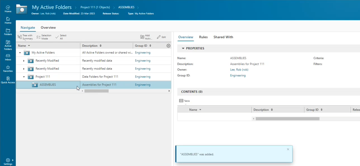 Active Workspace & Active Folders in Teamcenter