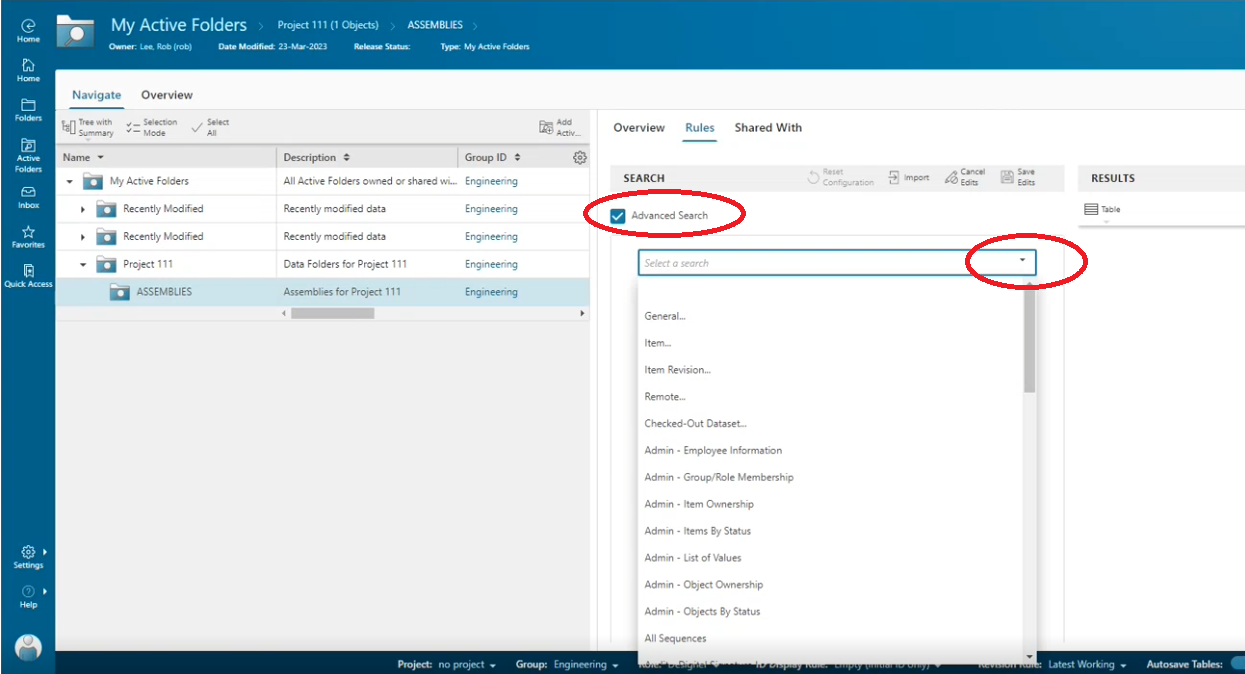 Active Workspace & Active Folders in Teamcenter