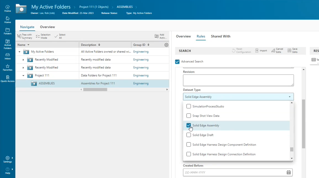 Active Workspace & Active Folders in Teamcenter