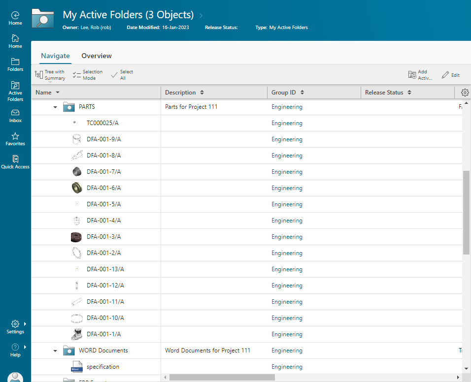 Active Workspace & Active Folders in Teamcenter