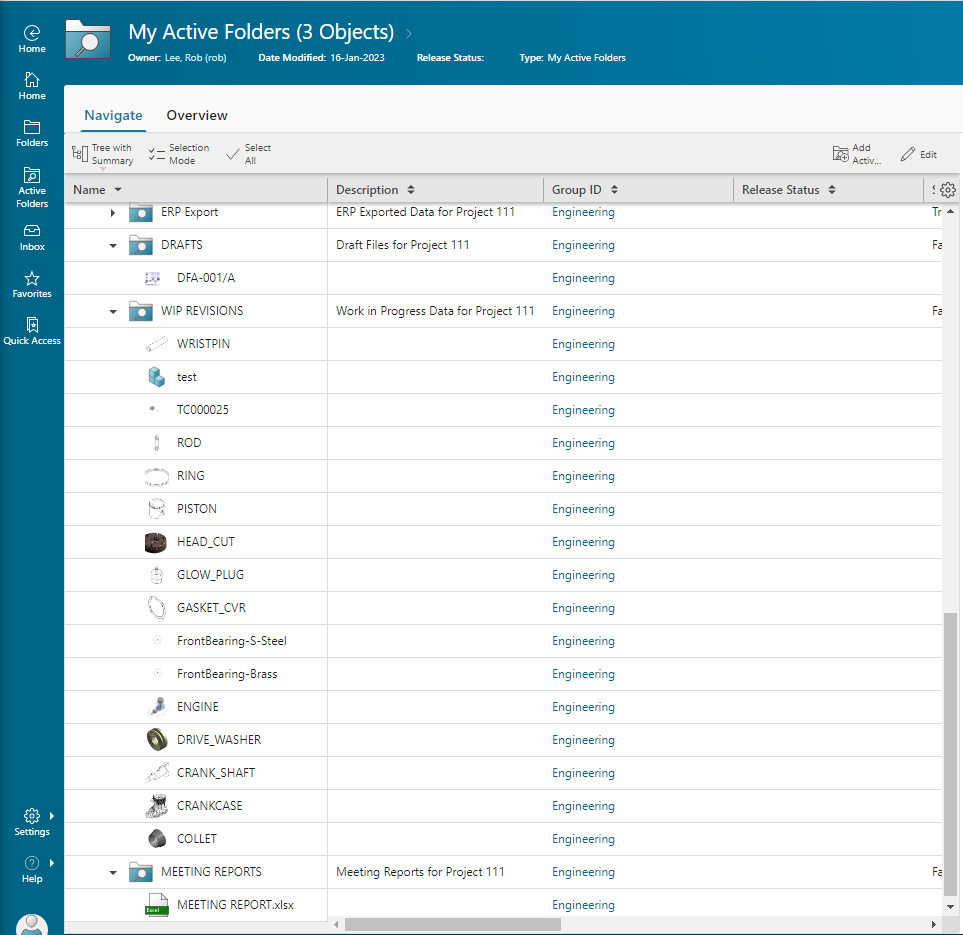 Active Workspace & Active Folders in Teamcenter