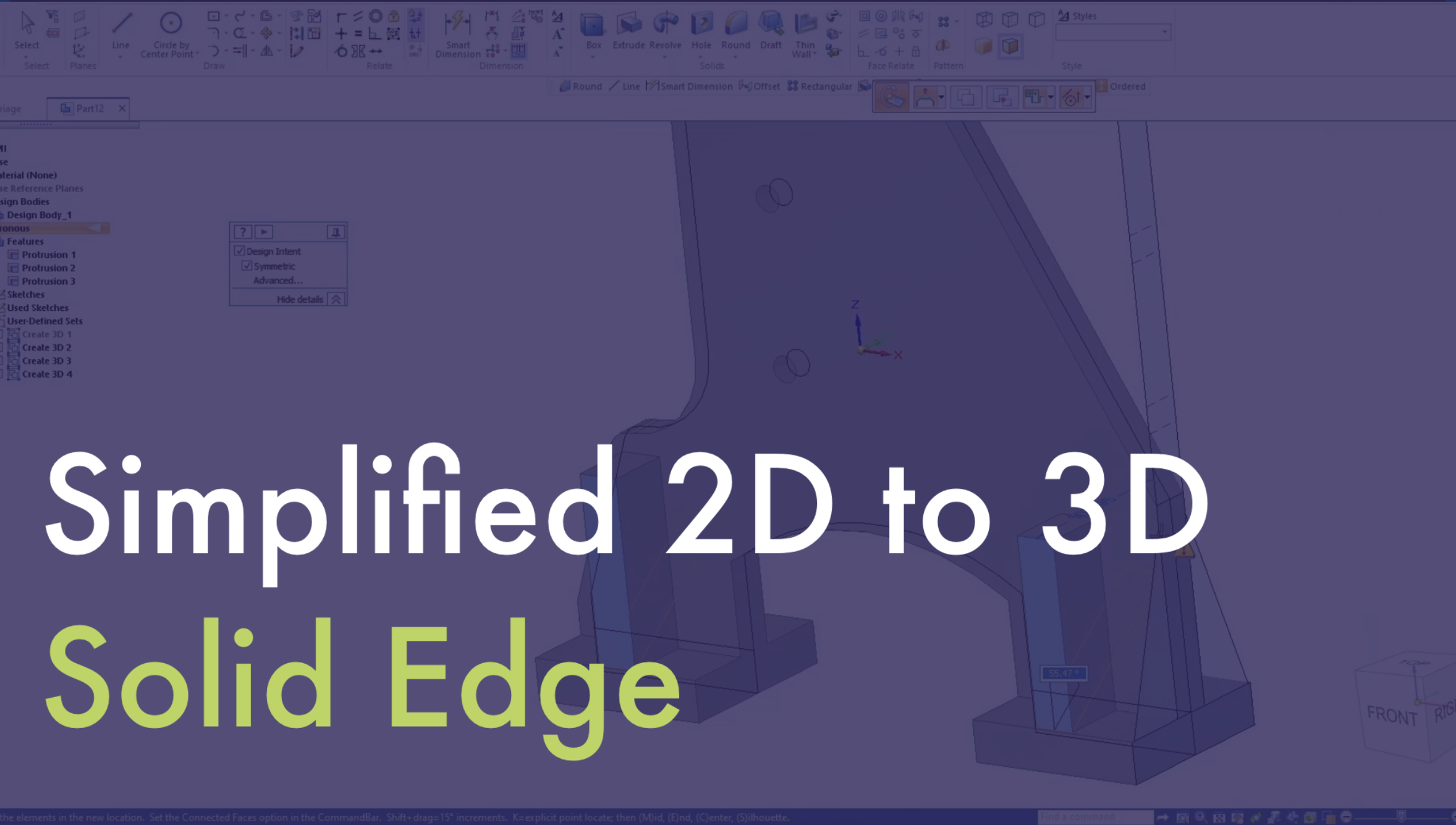 2D to 3D in Solid Edge
