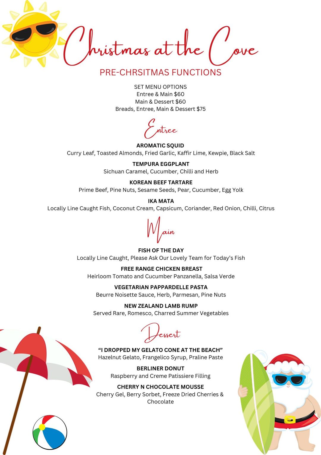 Christmas Set Menu
