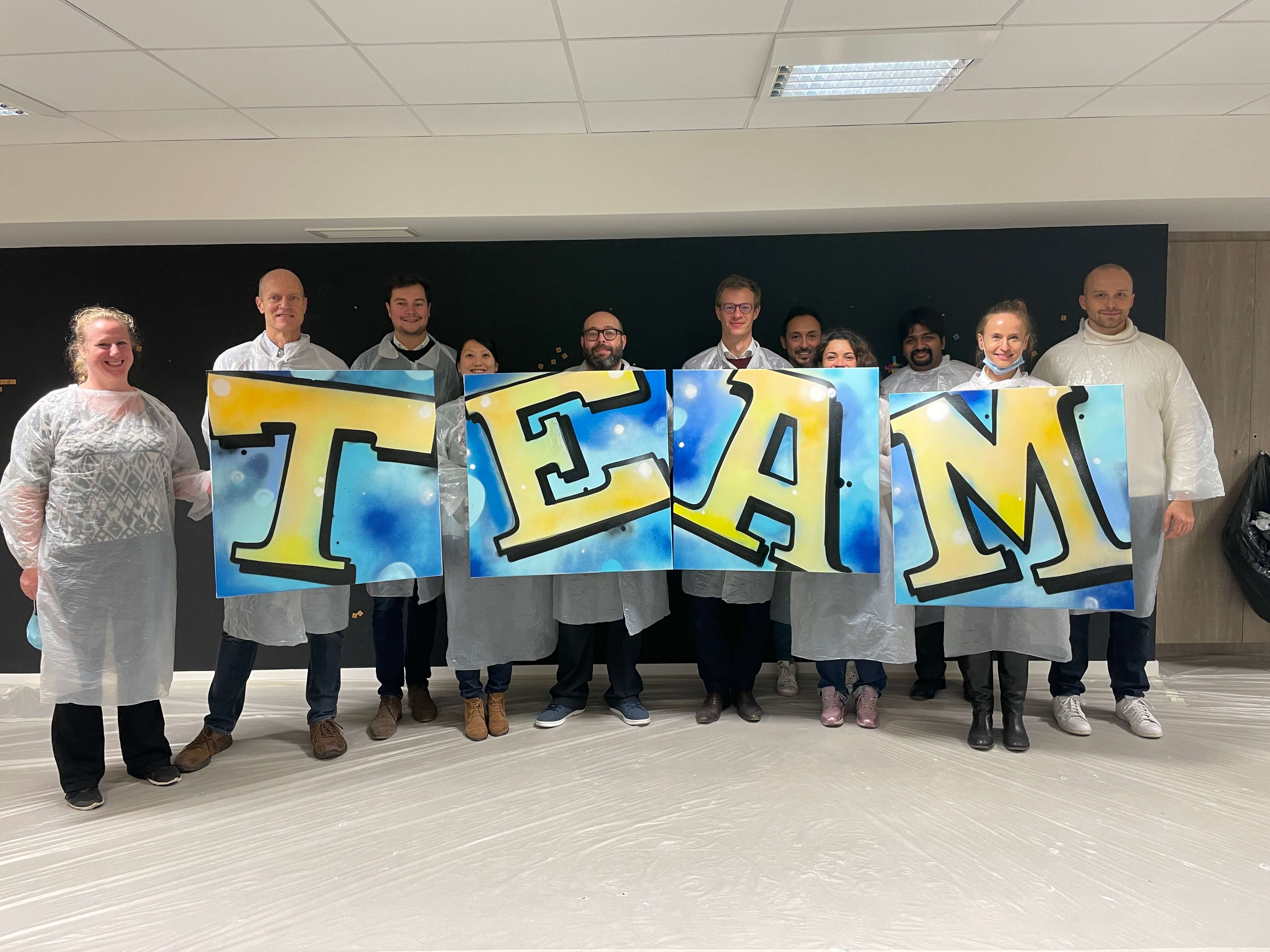 Team building graffiti pour les équipes de Dassault Systems