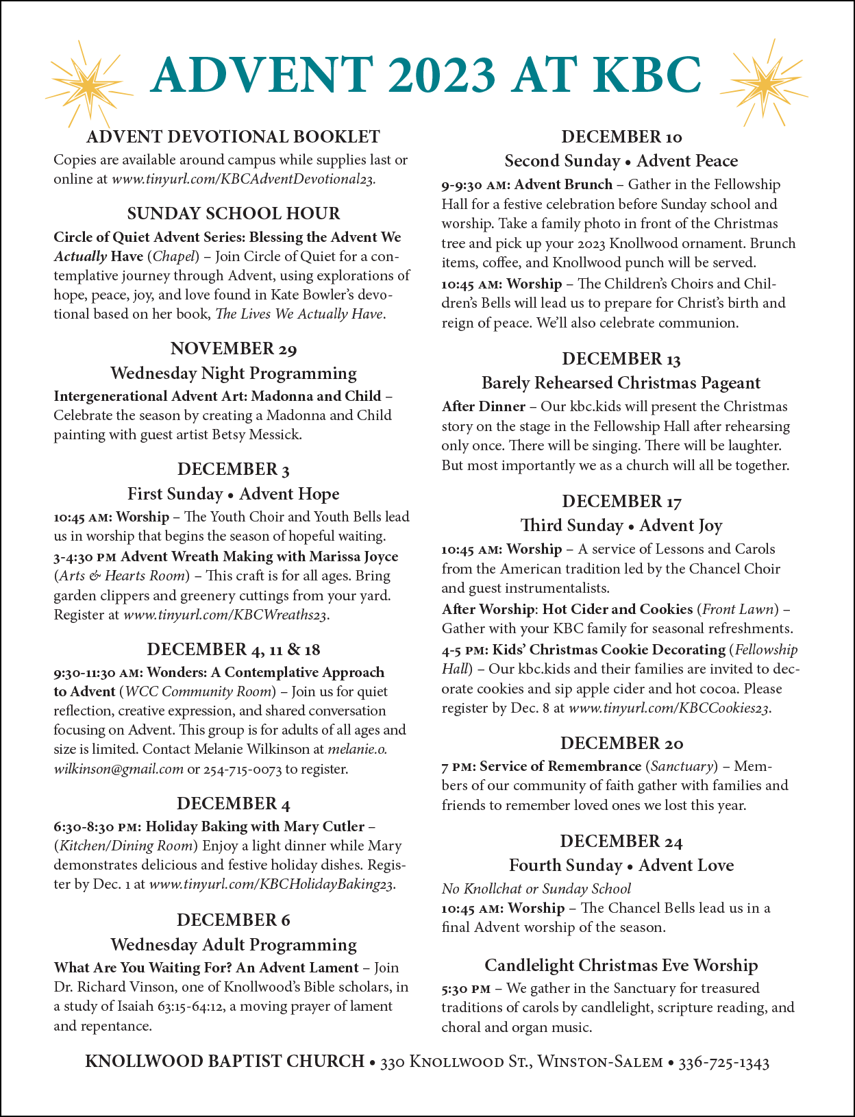 Advent 2023 - Knollwood Baptist Church