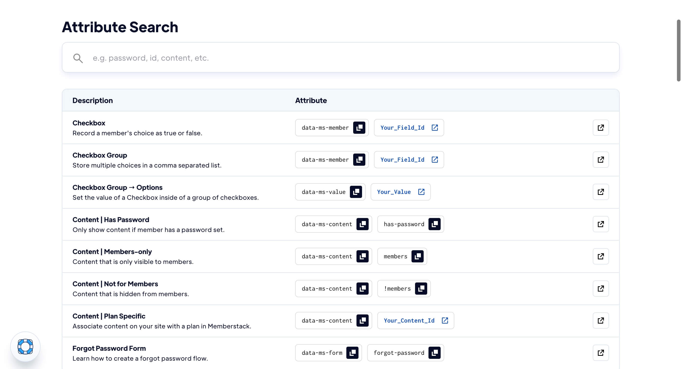 All Data Attributes | Memberstack