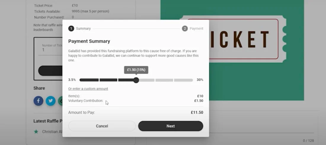 Event ticketing platform for nonprofits