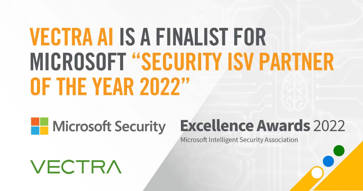 Vectra AI recognized as a Microsoft Security Excellence Awards finalist ...