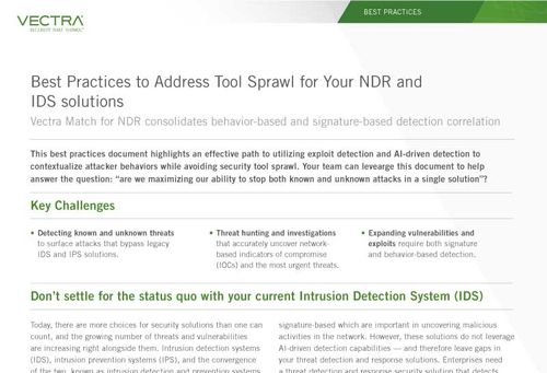 Detect Known and Unknown Cyberattacks – Better Together with Vectra NDR ...