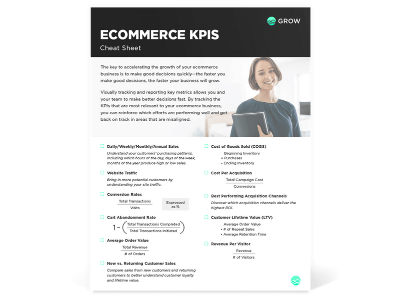 Ecommerce KPIs Cheat Sheet | Grow.com