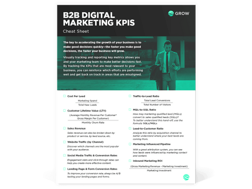 B2B Digital Marketing KPIs Cheat Sheet | Grow.com