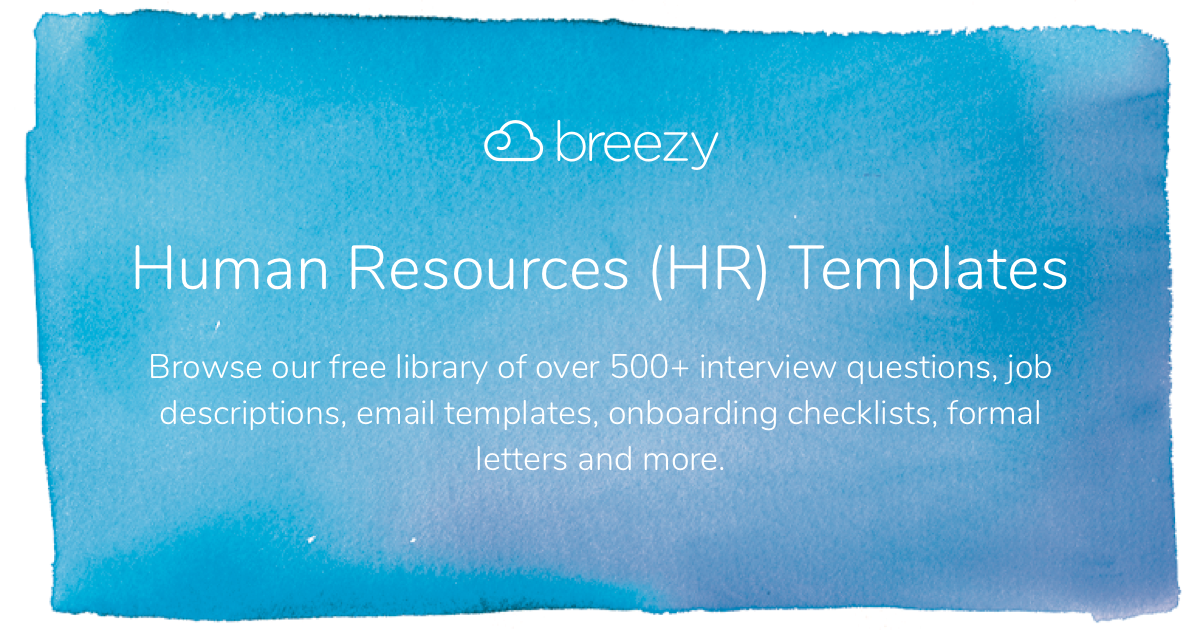 Human Resource (HR) Templates - Breezy HR