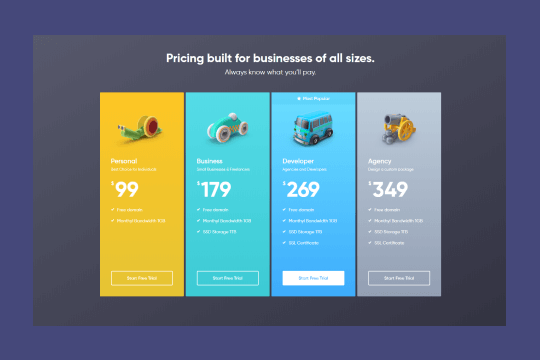 Uiflow Colorful Pricing by Moshfequr9 | Flowbase