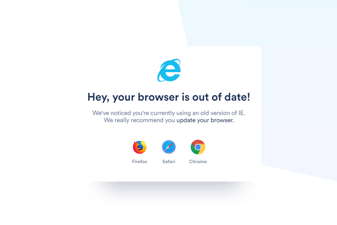 Block Internet Explorer Module by Flowbase | Flowbase