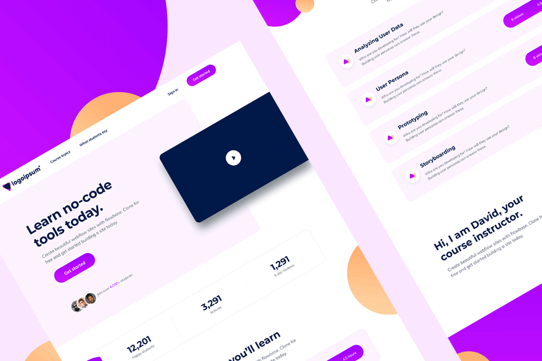 Course Landing Template (Webflow) by Flowbase | Flowbase