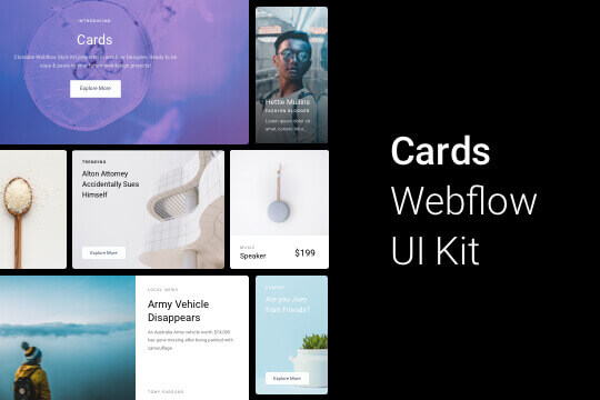 Cards Webflow Kit by Jan Losert | Flowbase