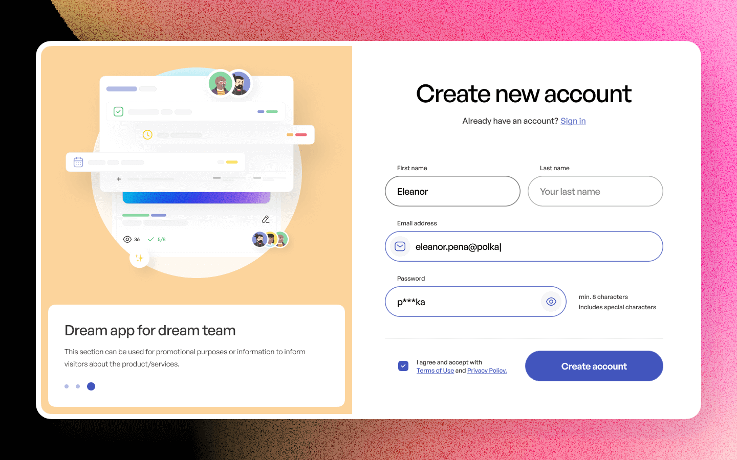 Webflow Account Component | Flowbase