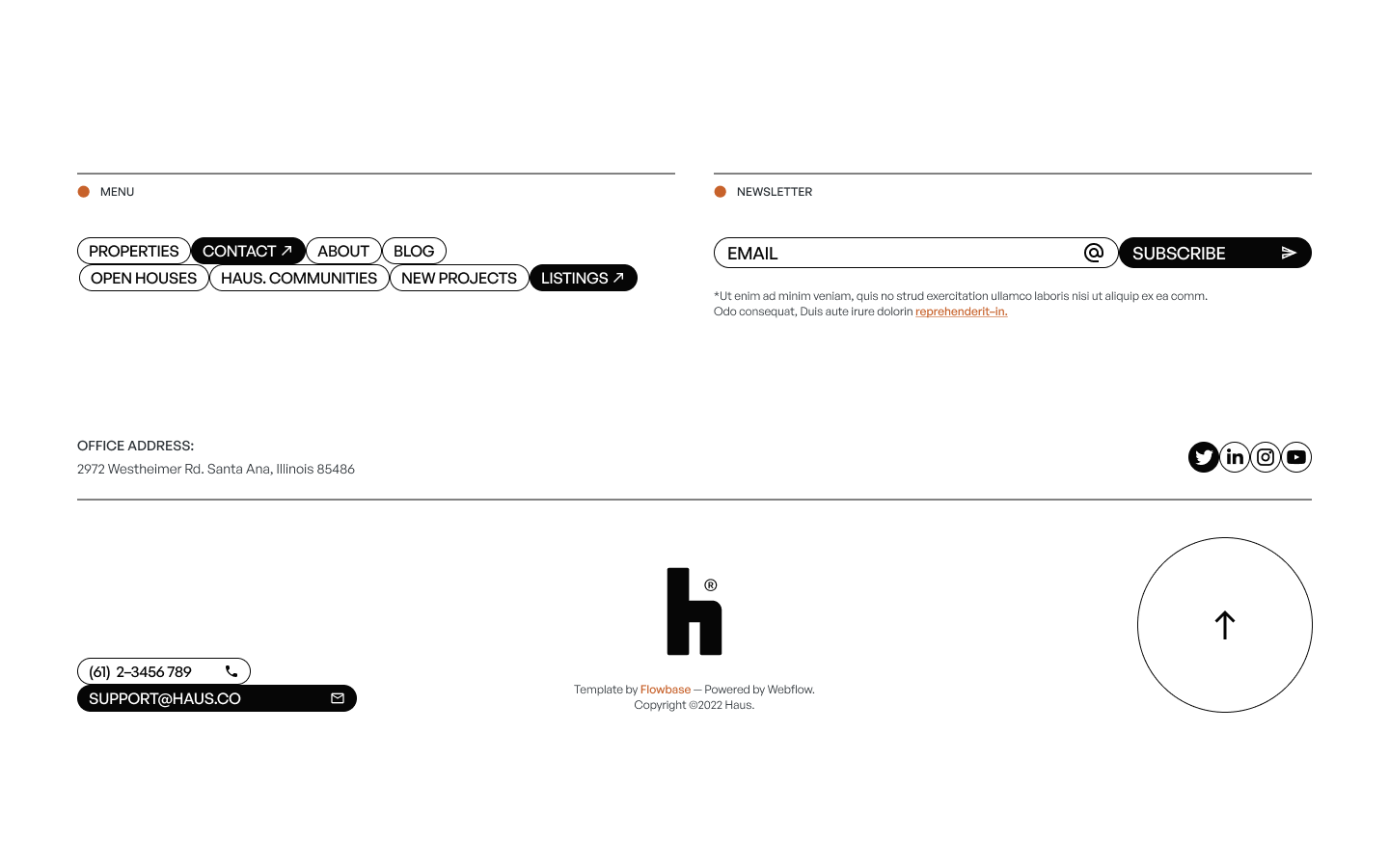 Webflow Footer Component | Flowbase