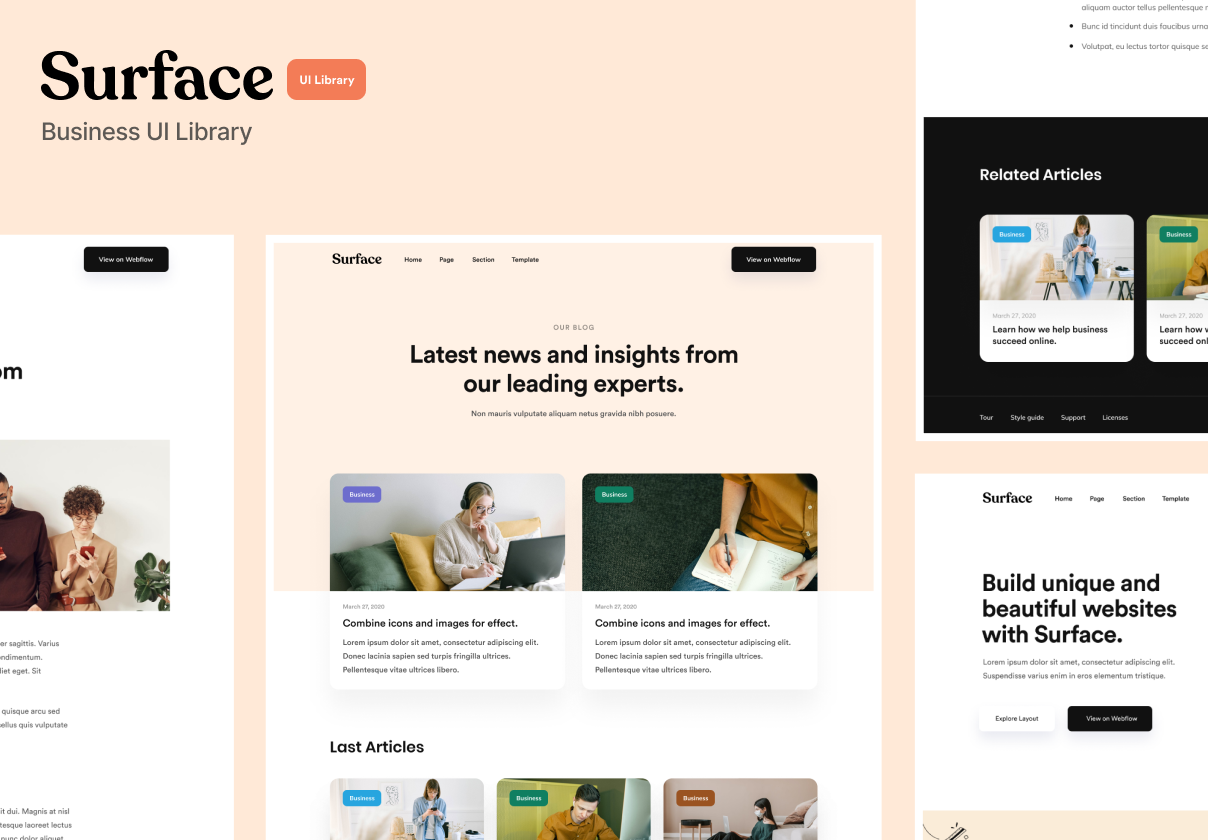 Surface Business UI Kit Template | Flowbase